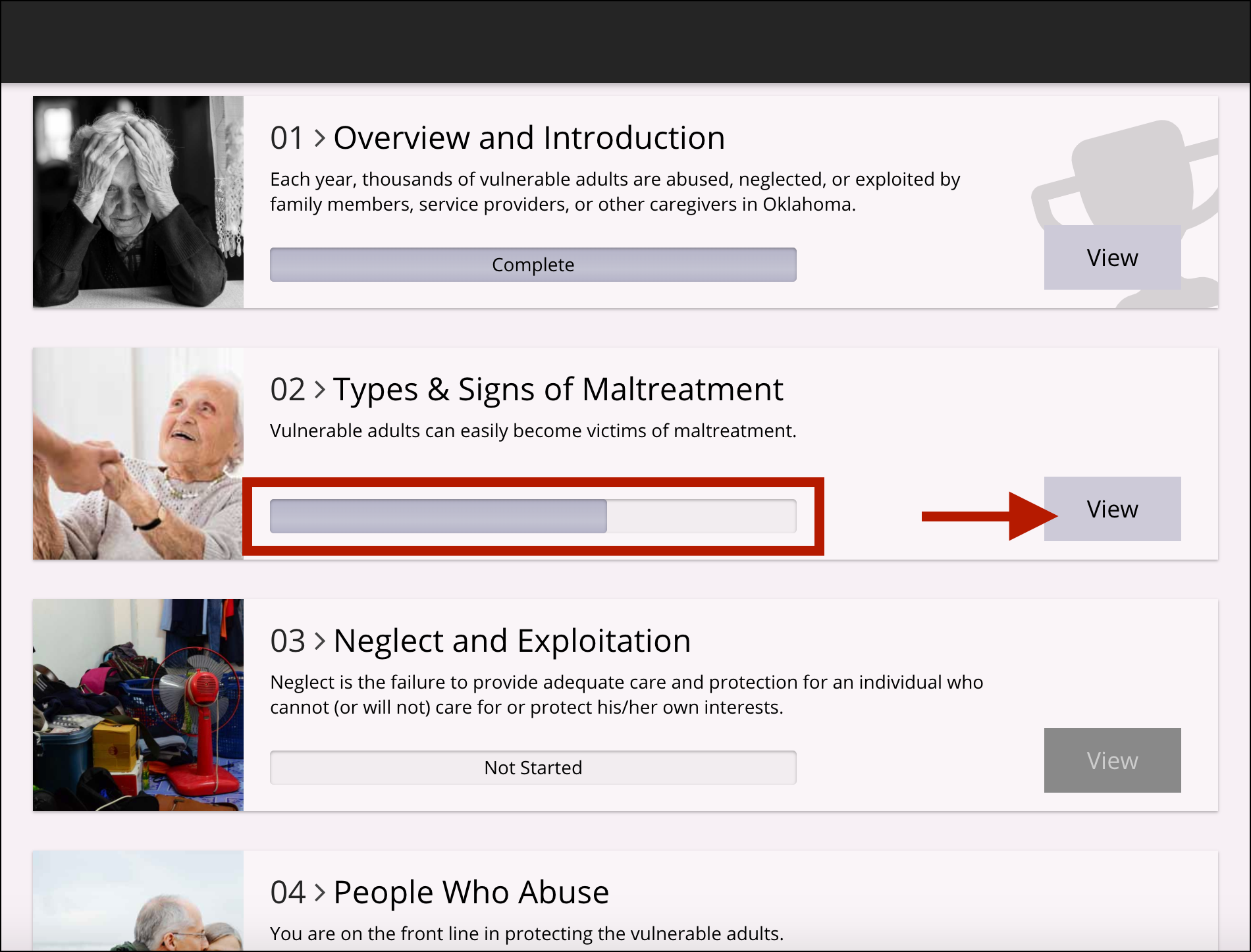 Learning Modules – Help