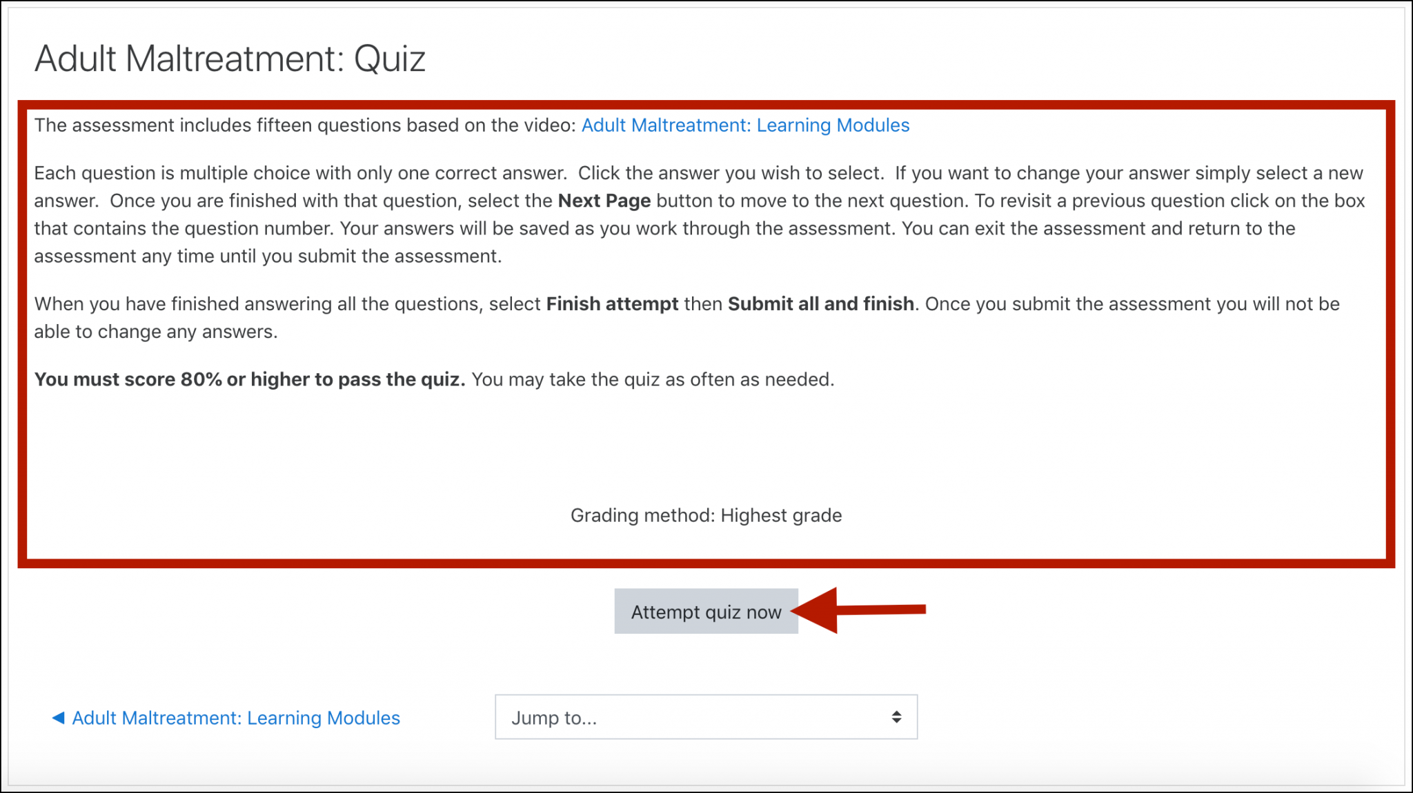 Quizzes/Assessments – Help